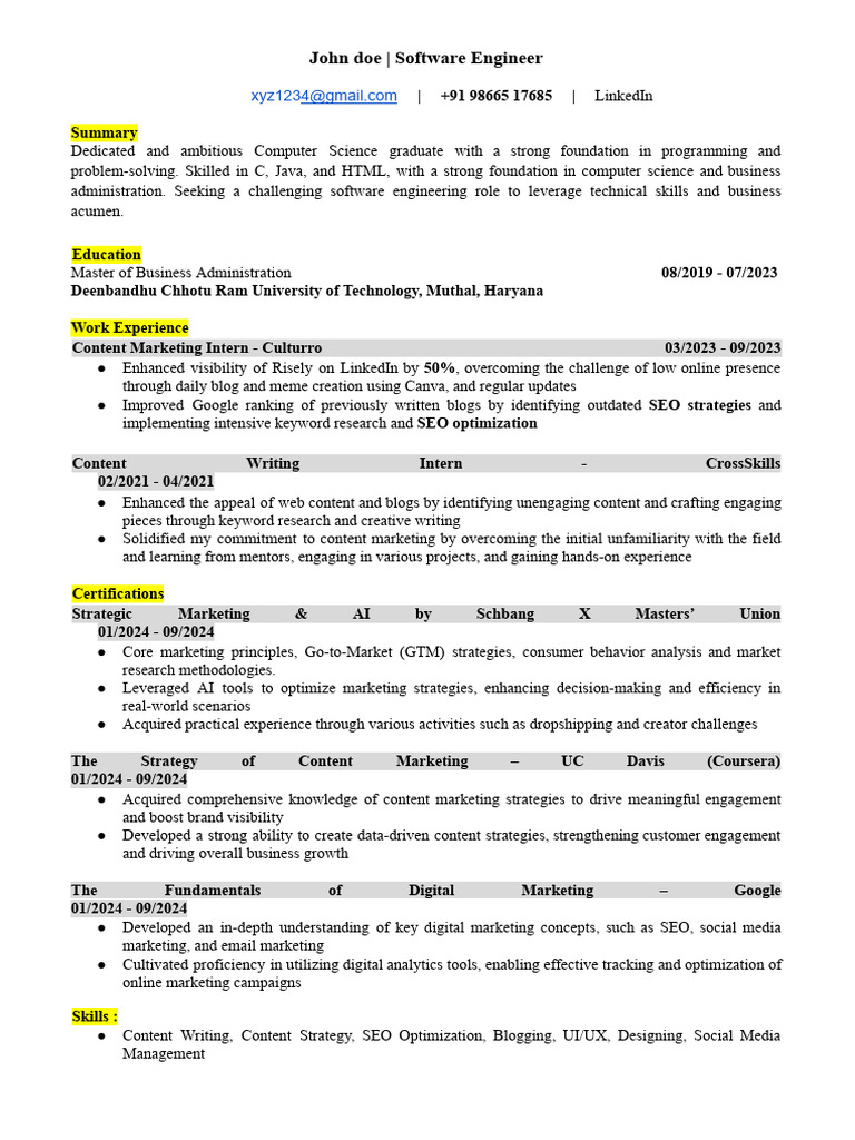 Sri Lekha Resume | PDF
