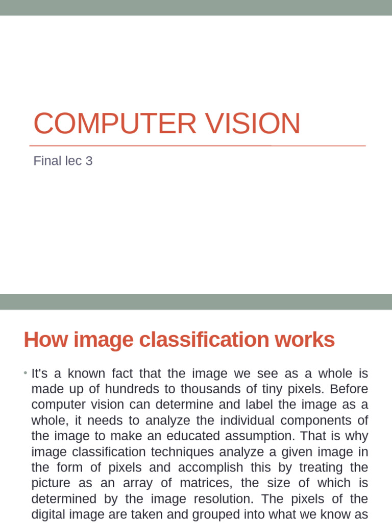 Computer Vision Final Lec | PDF