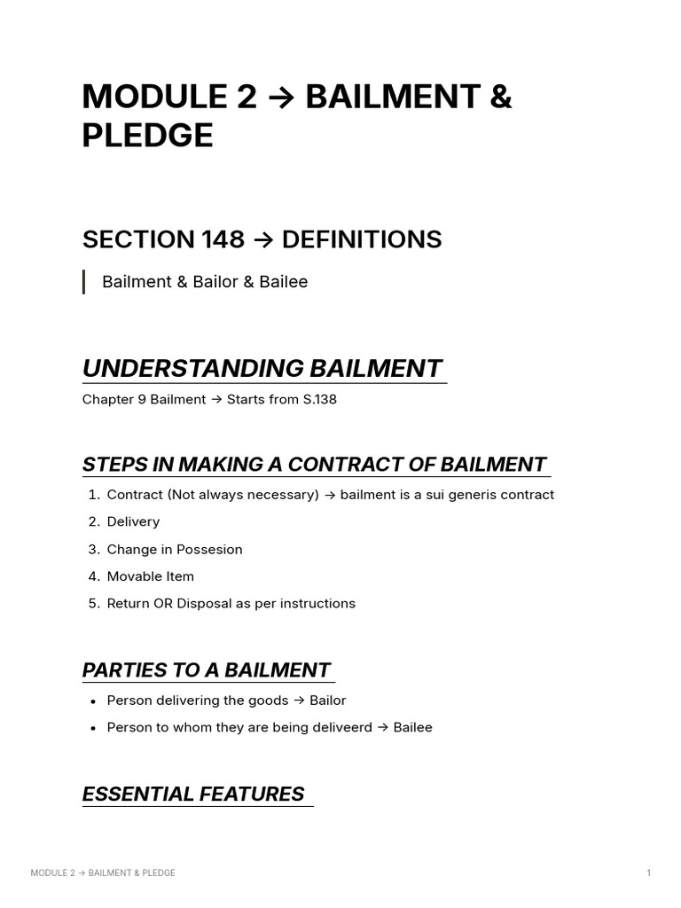 Bailment | PDF