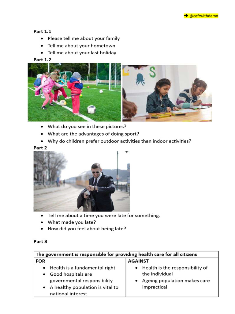 Speaking Full Test 1 | PDF