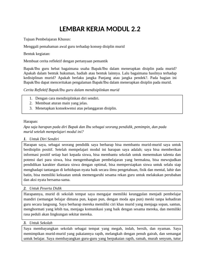 Lembar Kerja Modul 2.2 | PDF