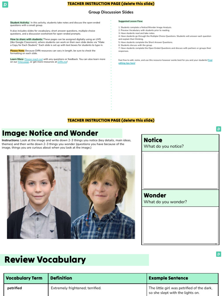 Wonder Excerpts - Chapters 1 and 2 | PDF