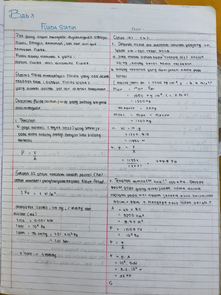 Fluida Statik Part 1 | PDF