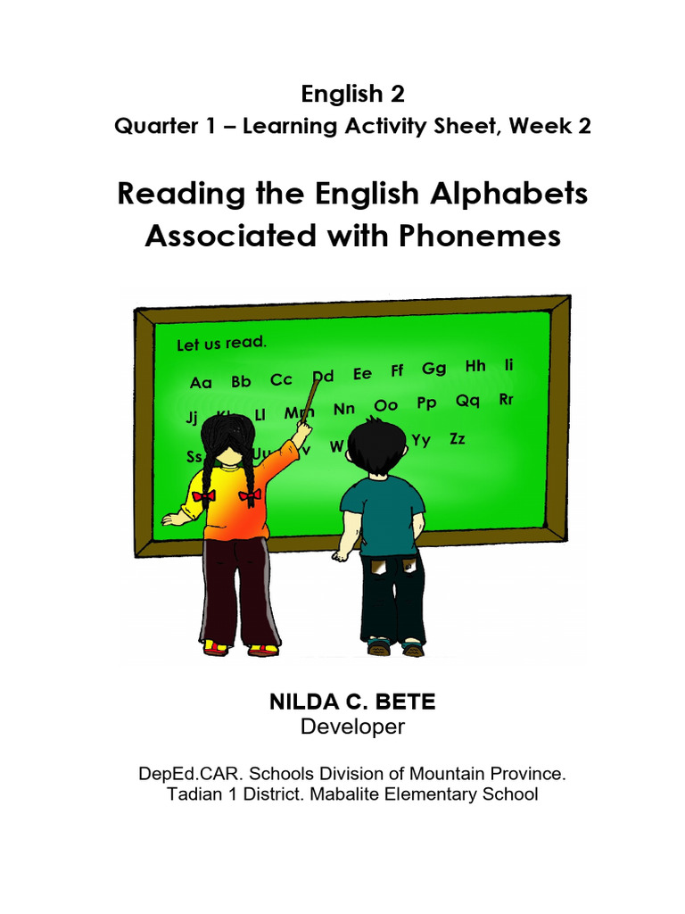 MP Engl.2.Q1.W2.Reading The English Alphabets Associated With Phonemes ...