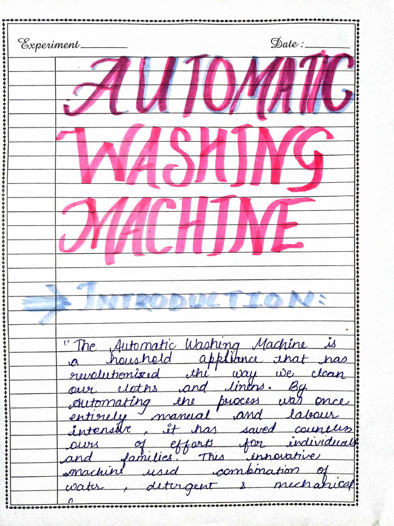 Automatic Washing Machine(Paper) | PDF