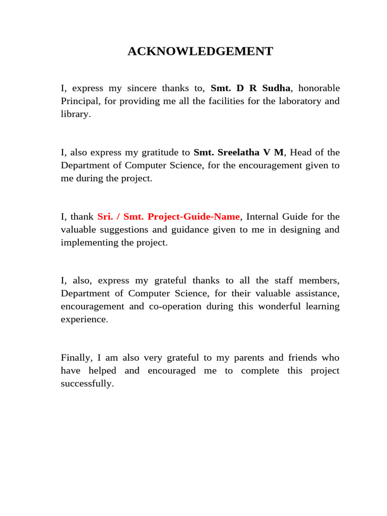 Acknowledgement | PDF