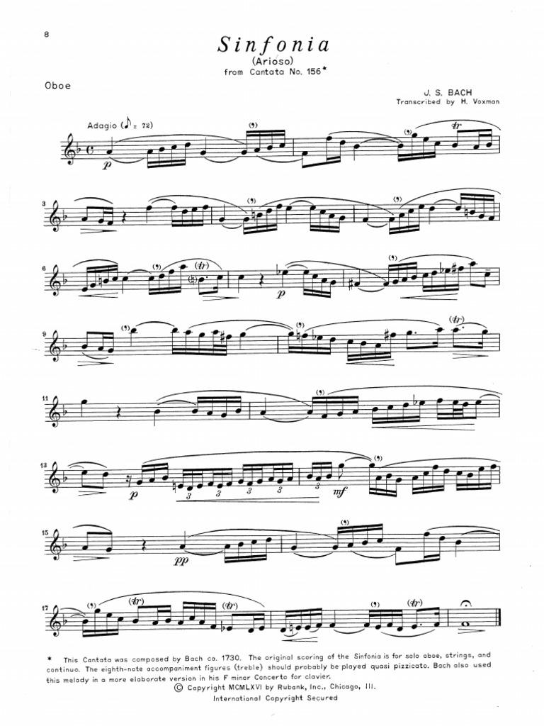 Sinfonia-Arioso-oboe-solo | PDF
