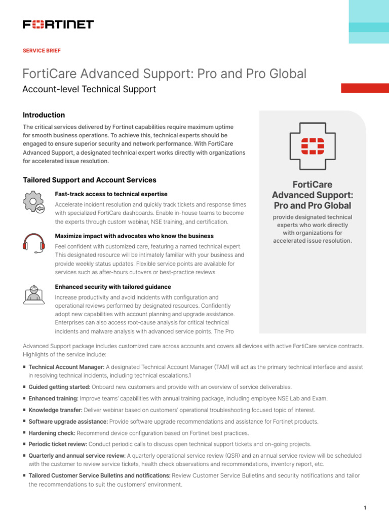 SB Forticare Advanced Support Pro Global | PDF