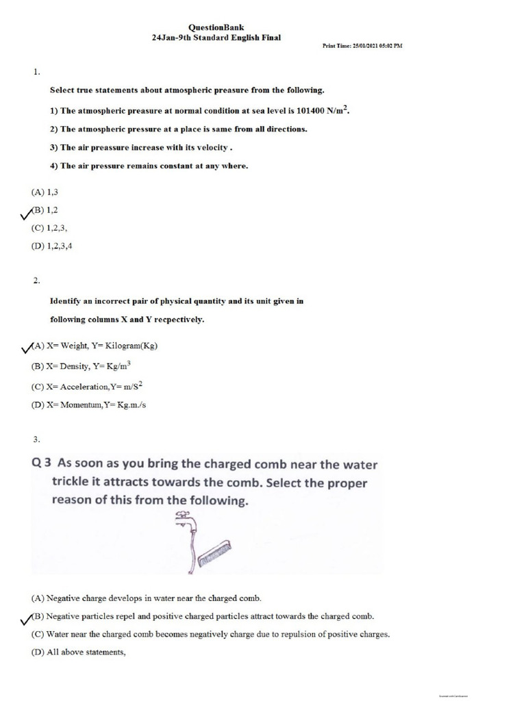 class-9-test-paper-with-key-homi-bhabha | PDF