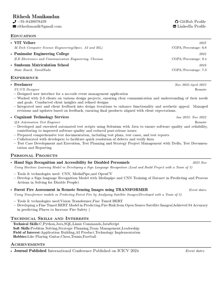 Rithesh Manikandan | PDF