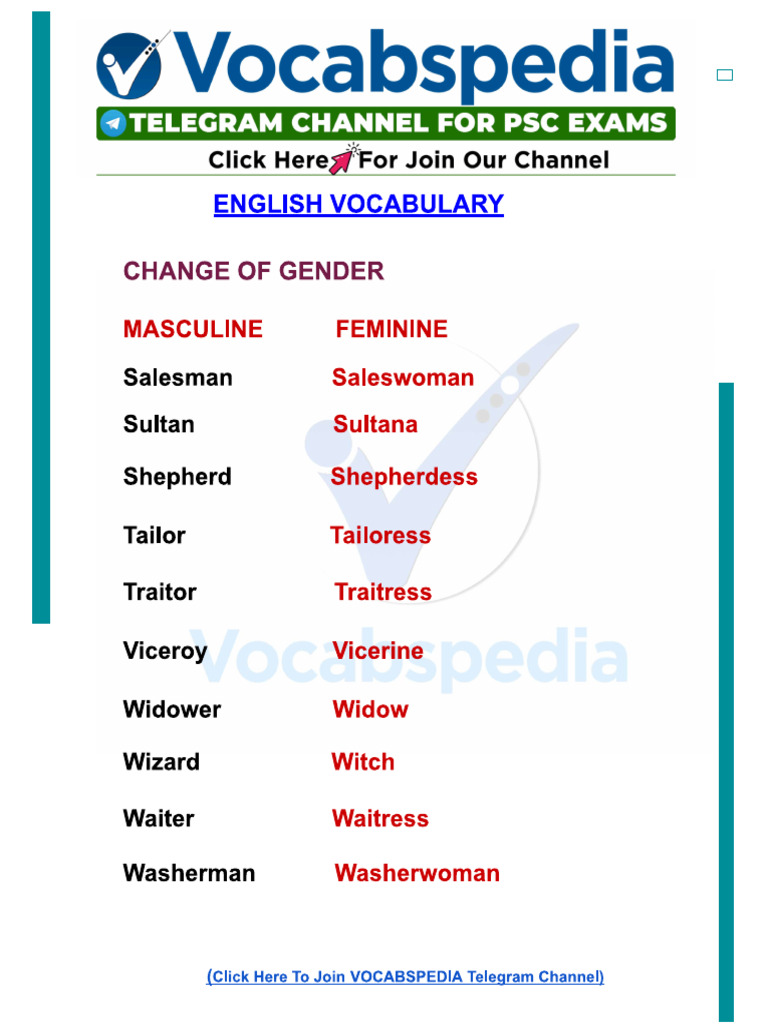 CHANGE OF GENDER (VOCABULARY)_240527_001304 | PDF