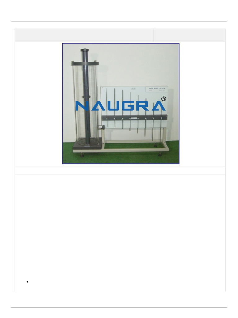 Orifice and Free Jet Flow | PDF