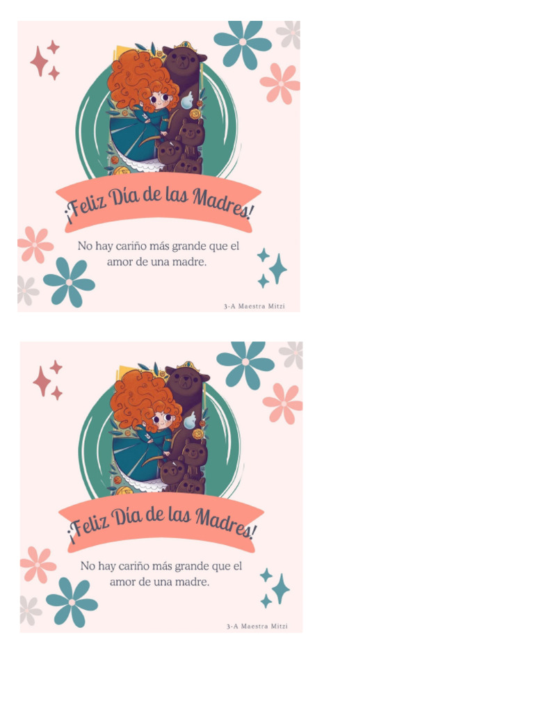 Tarjeta Dia De Las Madres Pdf