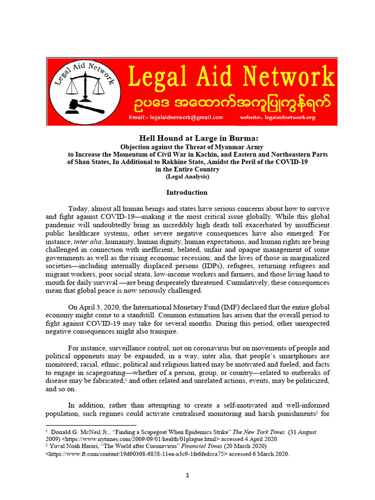 Hell Hound at Large in Burma (LAN's Legal Analysis) Final Version | PDF