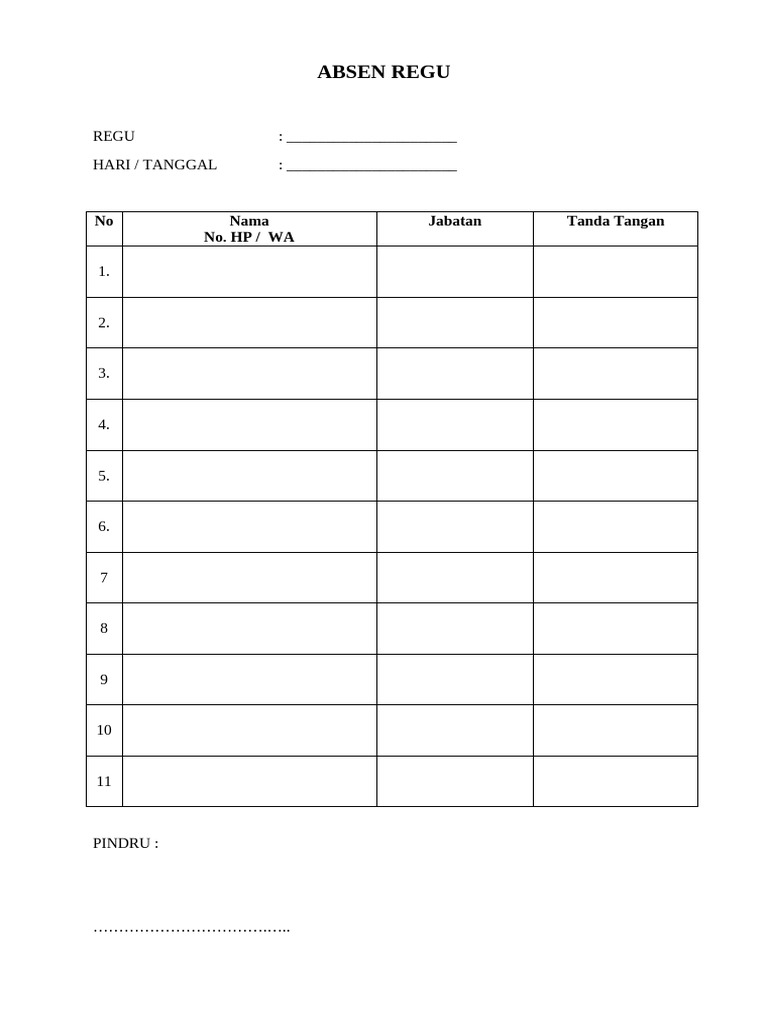 ABSEN REGU | PDF