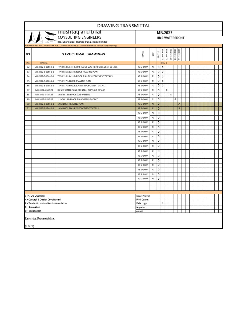 HMR PLOT-6 Drawing Register | PDF