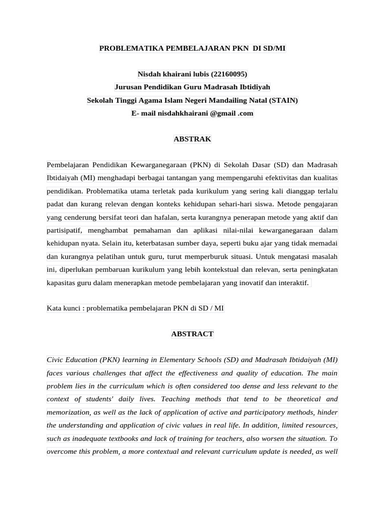 Problematika Pembelajaran | PDF