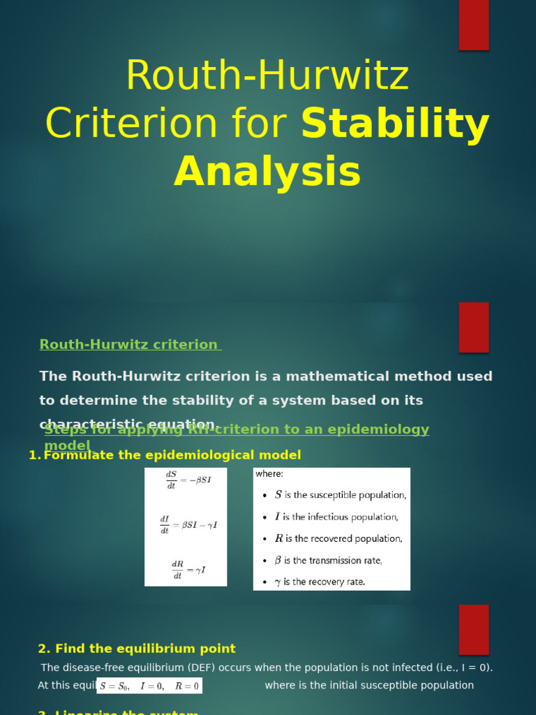 Routh-Hurwitz Criterion For Stability Analysis | PDF