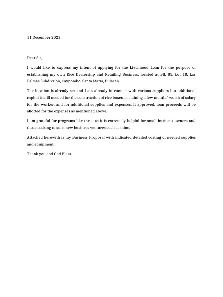 Business Proposal (Rice Retailing Business) | PDF