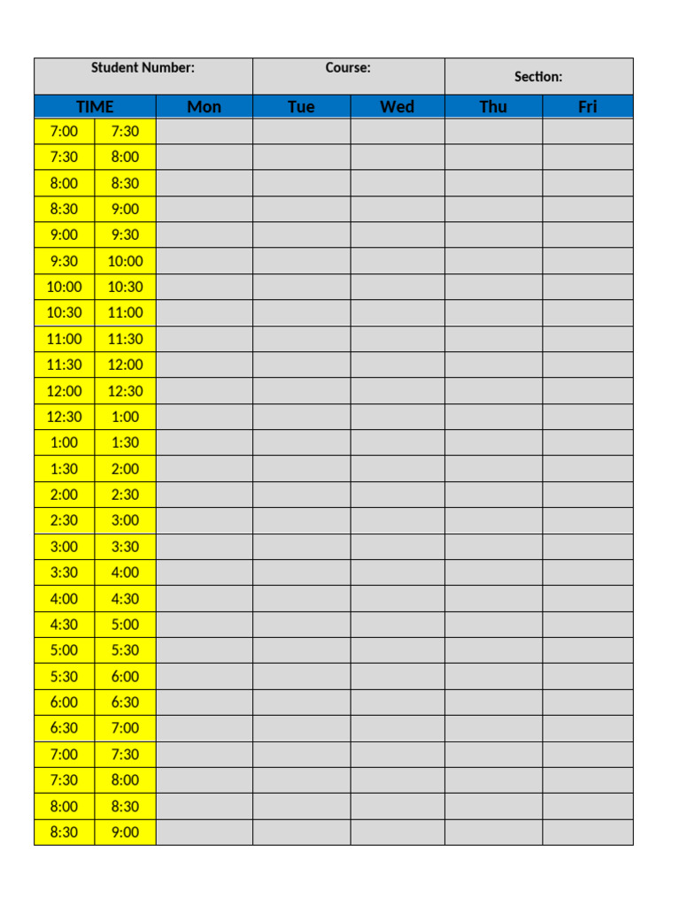 Schedule Format | PDF