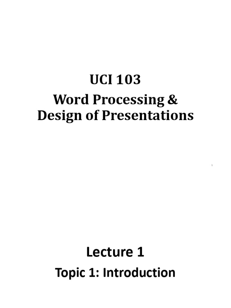 UCI 103 Topic 1 Computer Software | PDF