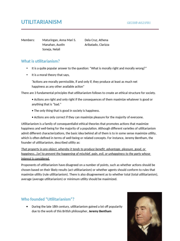 UTILITARIANISM | PDF