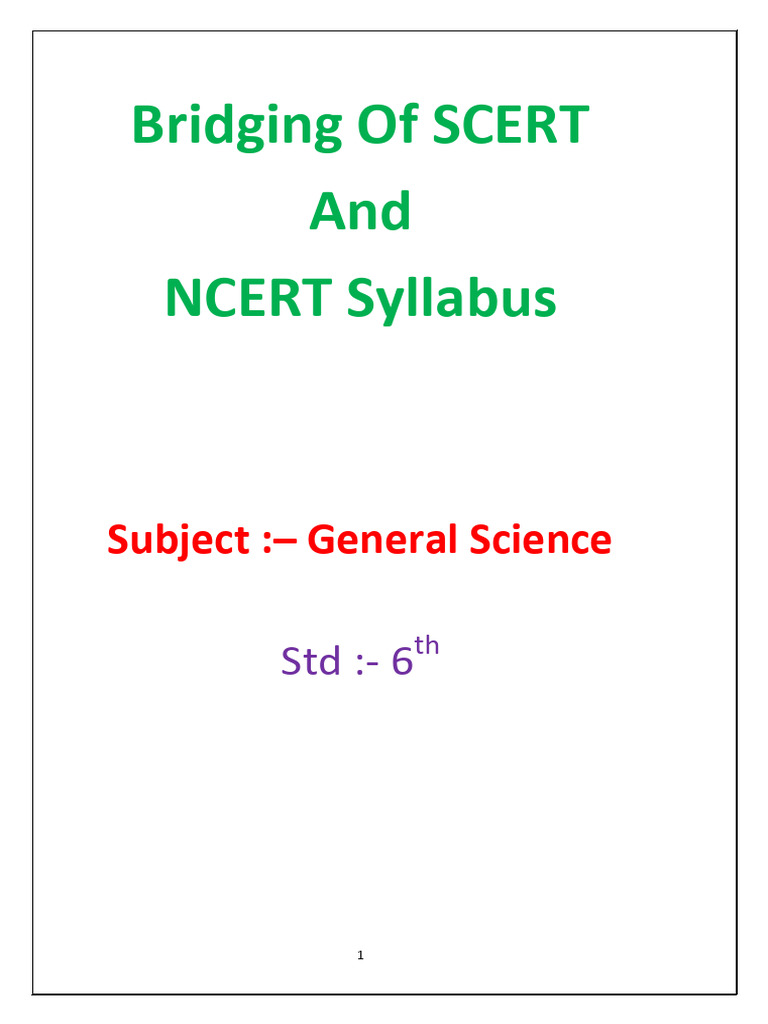6th Science Bridning of SCERT & NCERT | PDF
