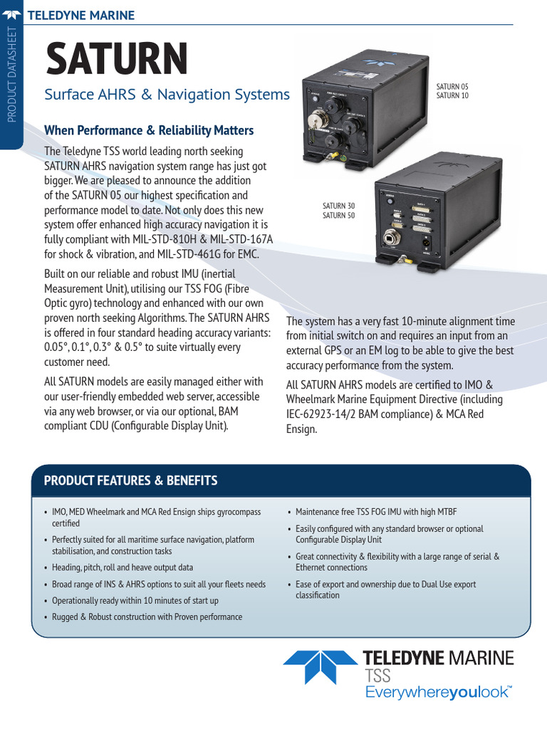 TSS Saturn Product Leaflet | PDF