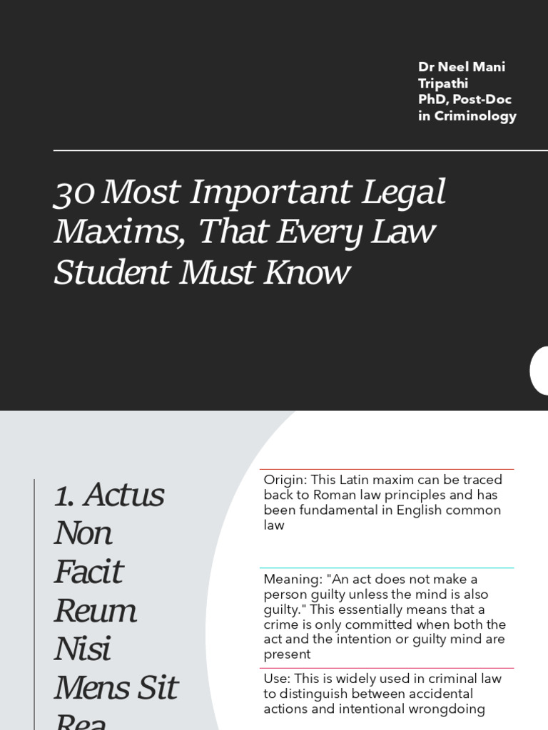 30 Most Important Legal Maxims | PDF