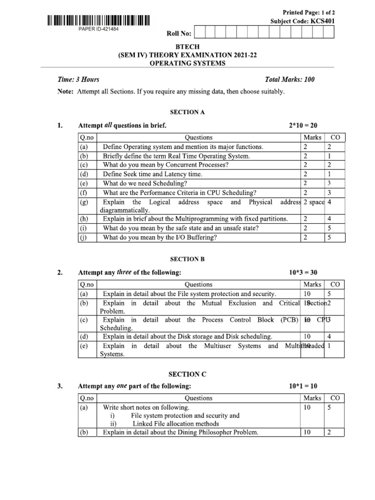 Operating Systems Pdf