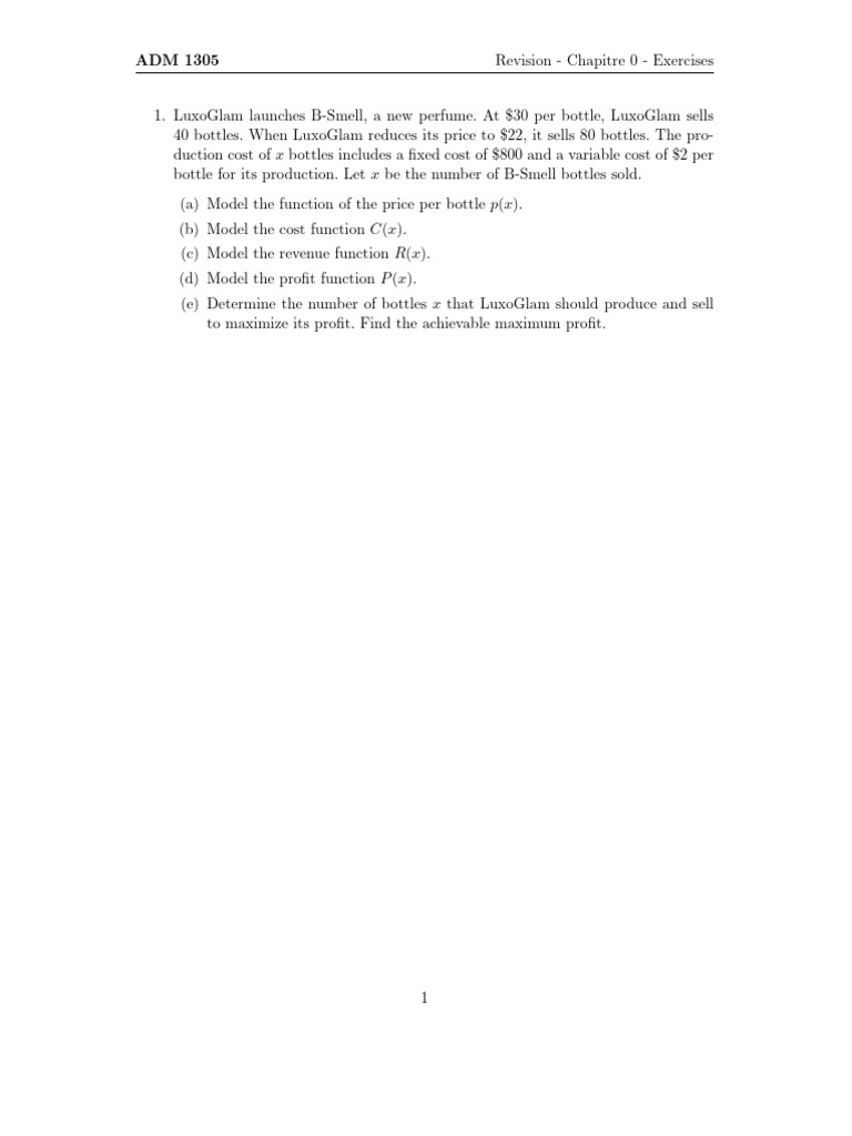 ADM1305_Calculus_Chapitre_0_exercices | PDF