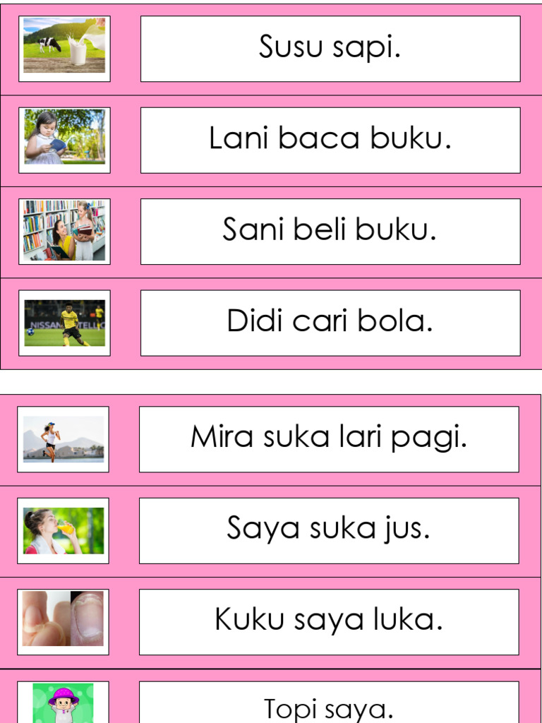 AVVA 03. PINK ATTACHED SENTENCE STRIP | PDF