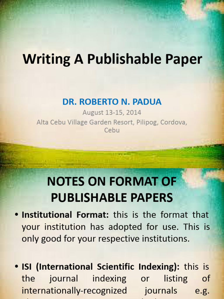 Padua Writing A Publishable Paper - With Notes | PDF | Theory | Methodology