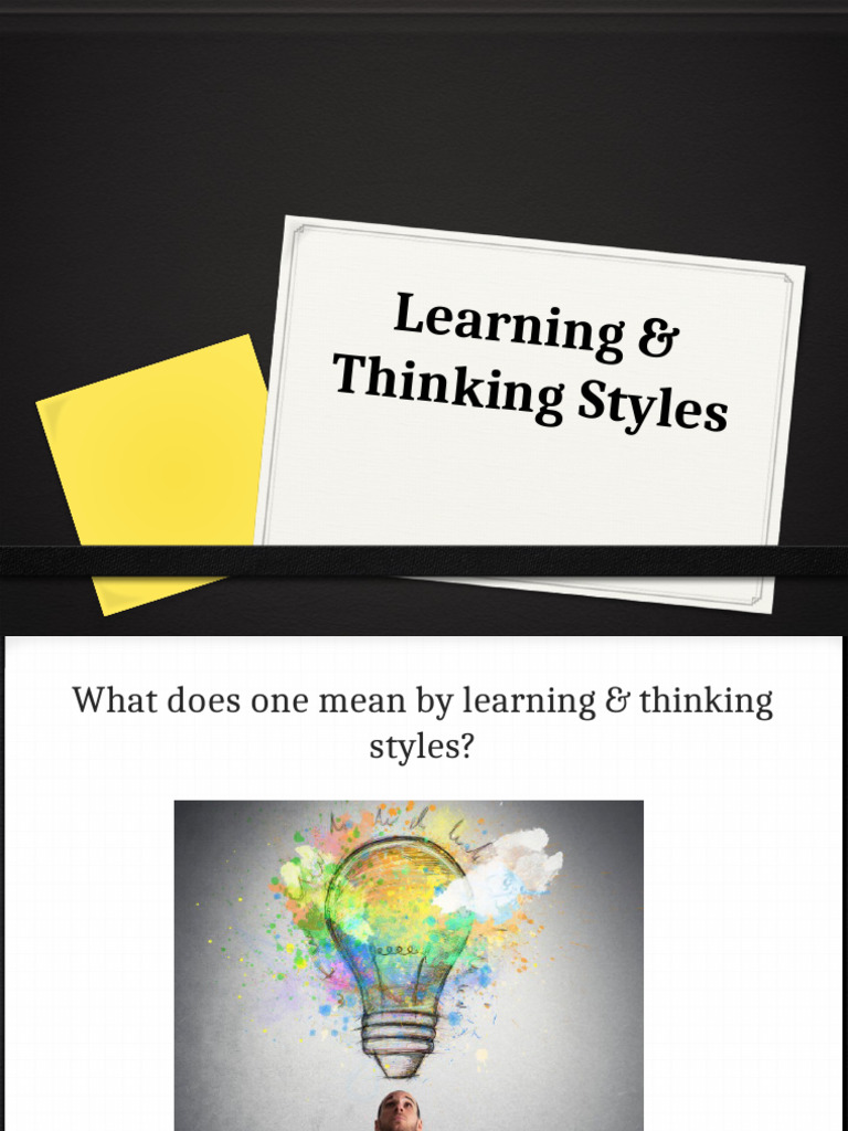Learning & Thinking Styles + Personality & Temperament | PDF