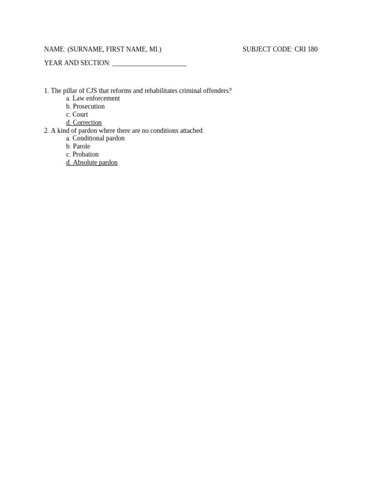 Sample MCQ Cri 180 Hands On | PDF