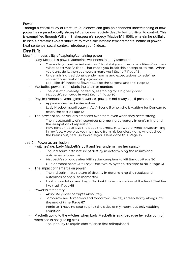 Macbeth Essay Planning | PDF