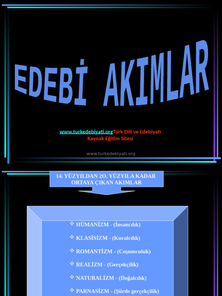 Edebiyat Akimlari Sunu 1 | PDF