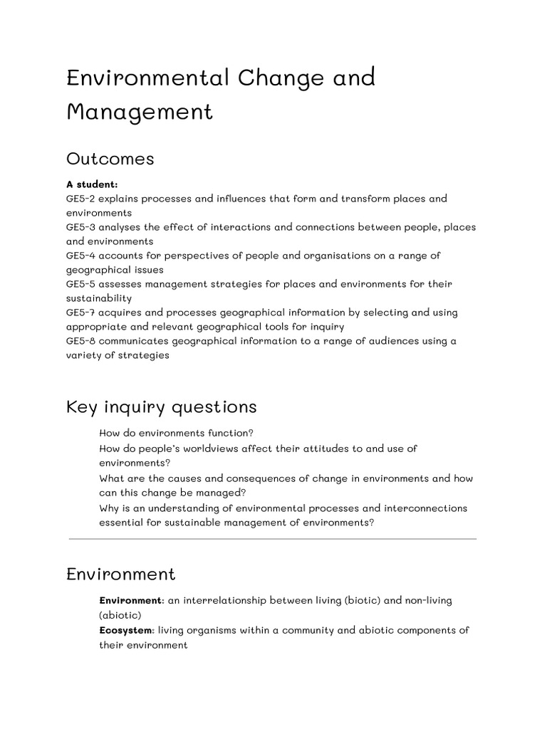 Geography Year 10 Notes | PDF | Environmental Degradation | Science ...