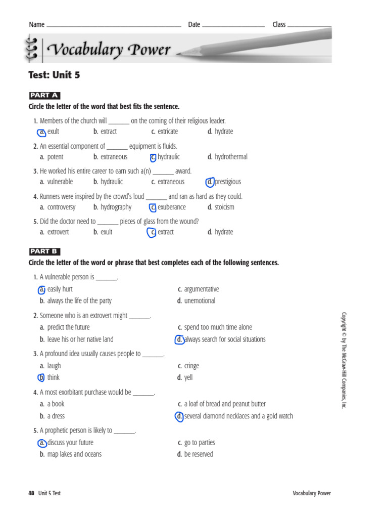 Vocabulary Power Workbook 1 | PDF