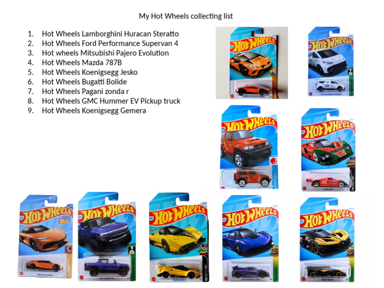 Hot Wheels List | PDF