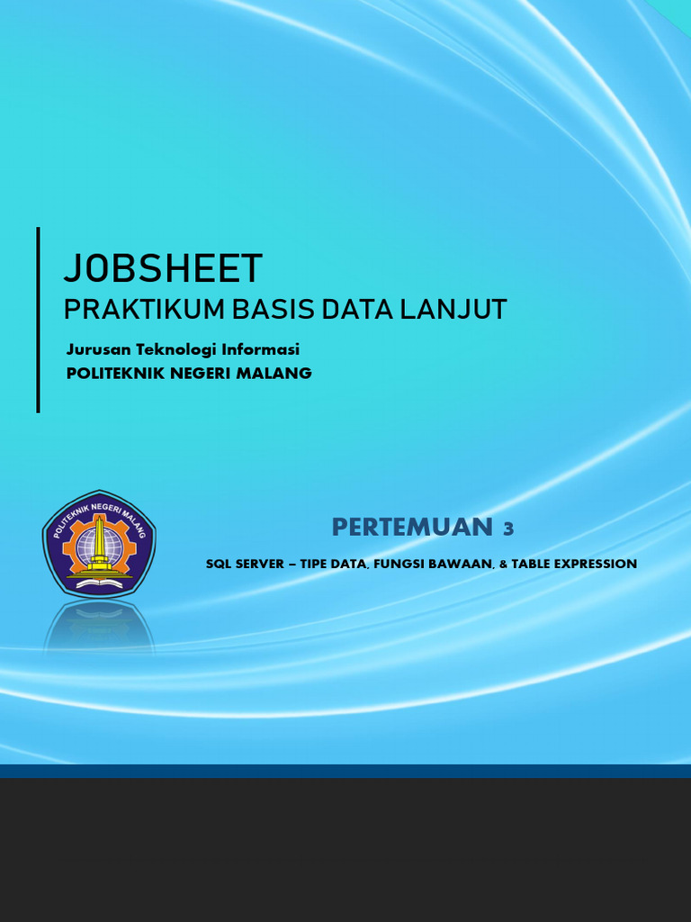 P3 - Jobsheet - Tipe Data, Fungsi Bawaan | PDF