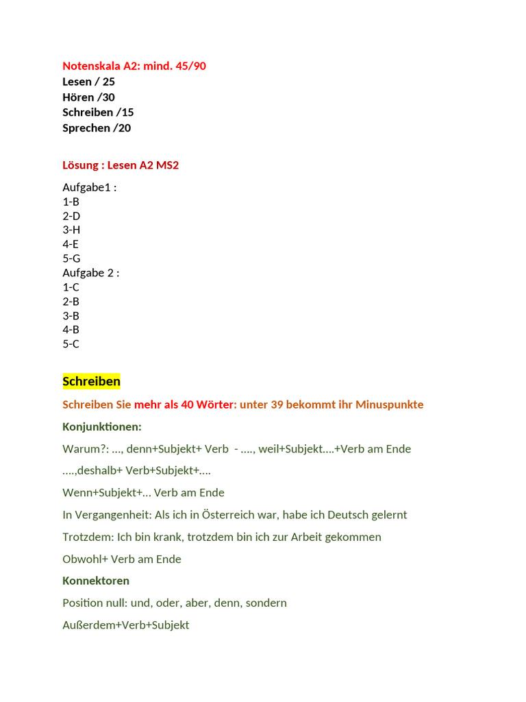 Notenskala A2 | PDF