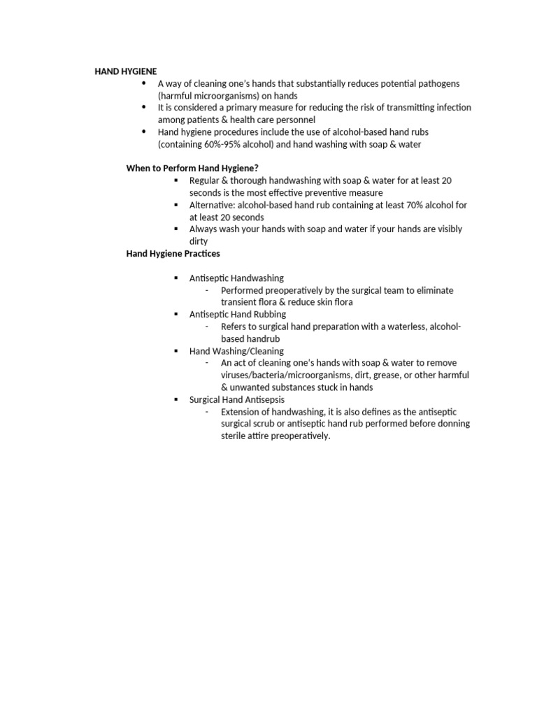 HAND HYGIENE | PDF