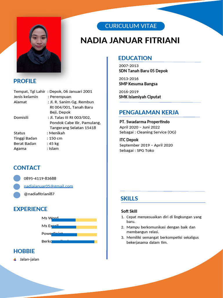 CV NADIA JANUAR FITRIANI | PDF