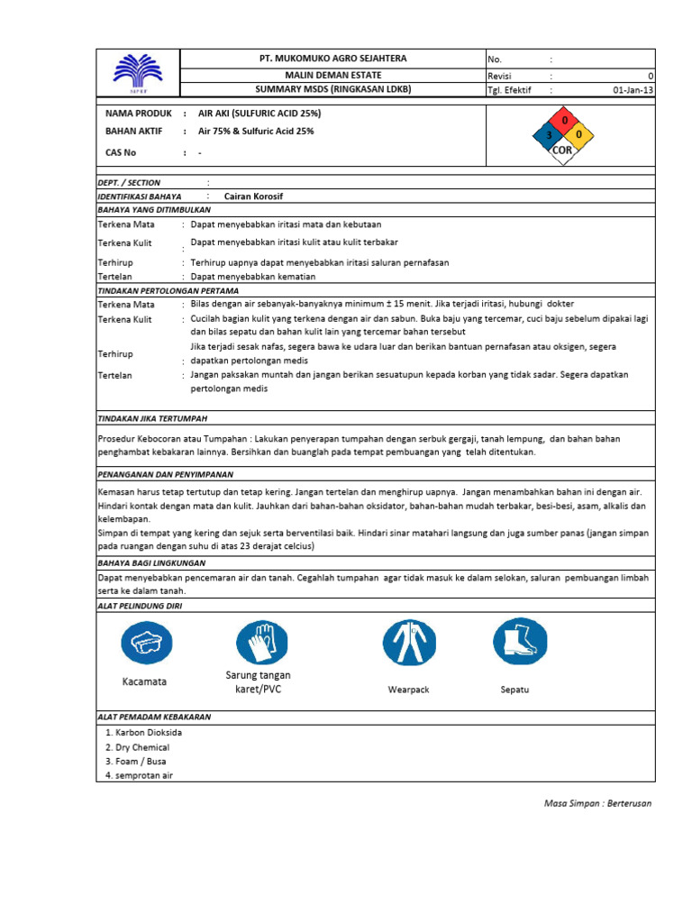 MDE - MSDS Air Aki | PDF