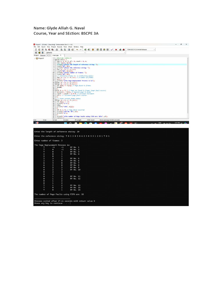 Screenshots during simulation of FIFO code | PDF