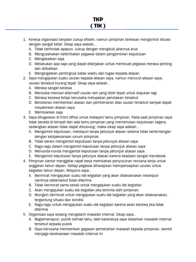 Latihan TKP (TIK) | PDF