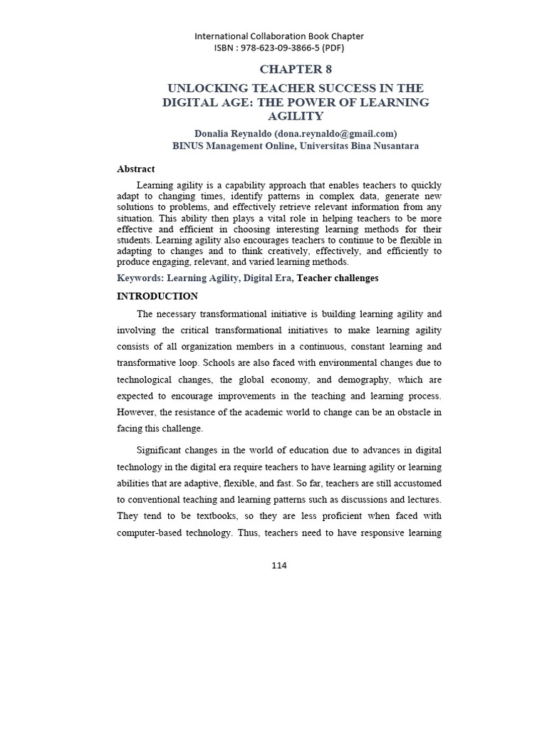 Unlocking Teacher Success in The Digital Age: The Power of Learning Agility | PDF
