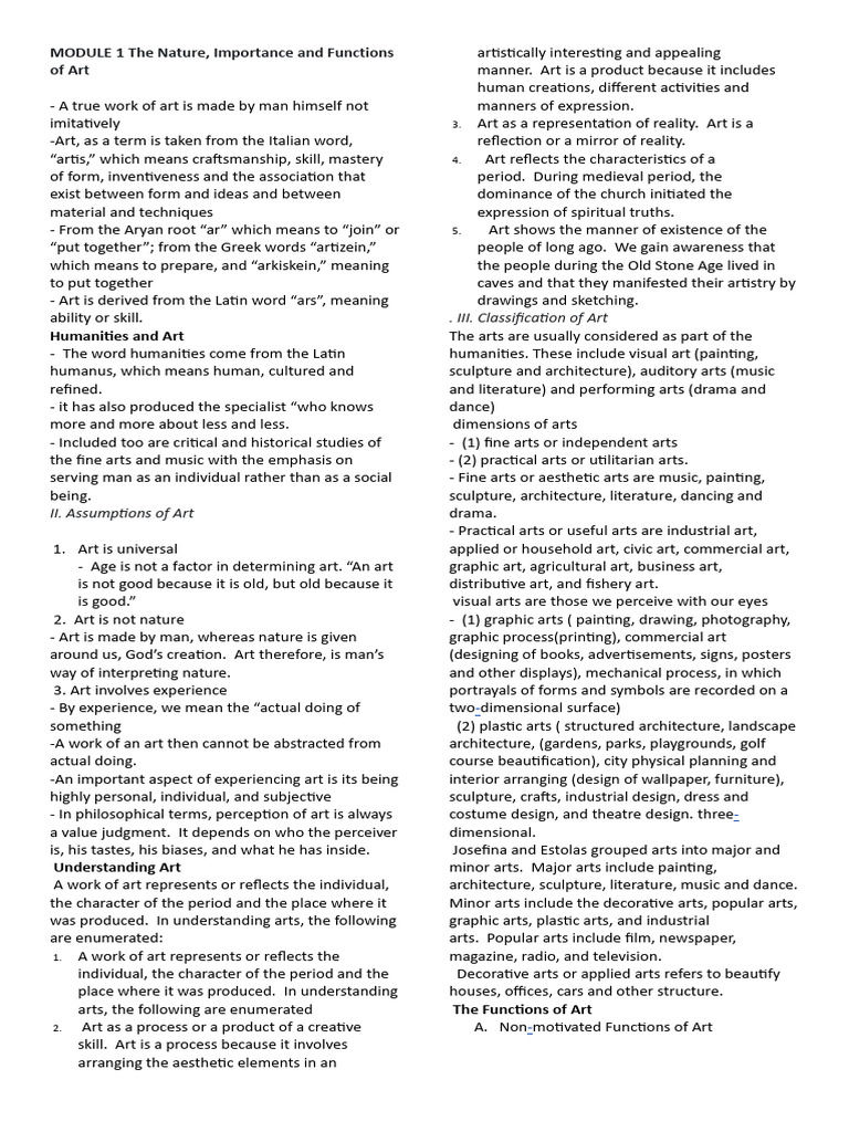 art module 1-3 | PDF