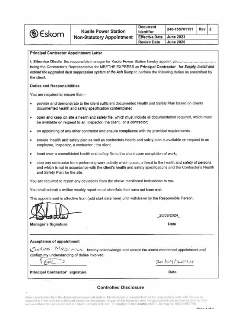 Contractor Appointment | PDF